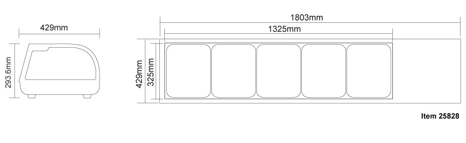 71-inch Sushi Showcase with 132 L Capacity – Omcan