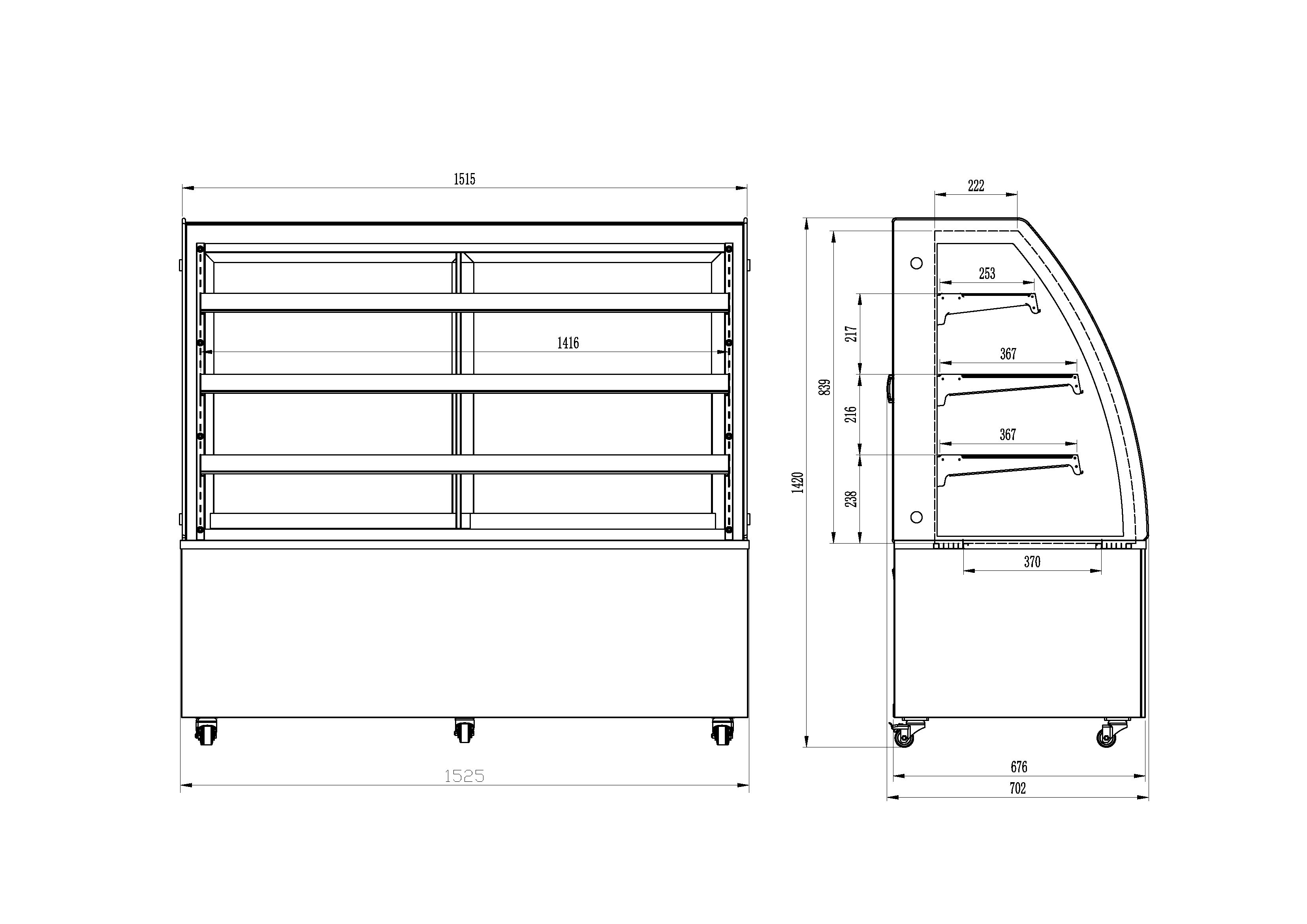 Refrigerated Display Cabinet Dimensions at Betty Pitts blog