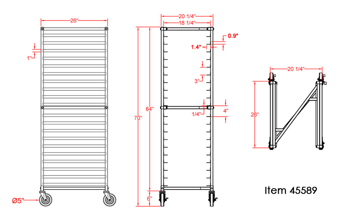 Aluminum Nesting Sheet Pan Rack – Curved Top – with 20 slides and 3 ...